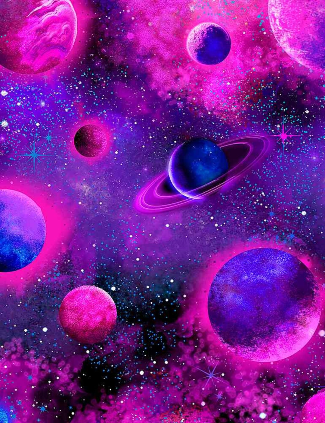 Pink and Purple Planets in Space From Timeless Treasure's Cosmic ...