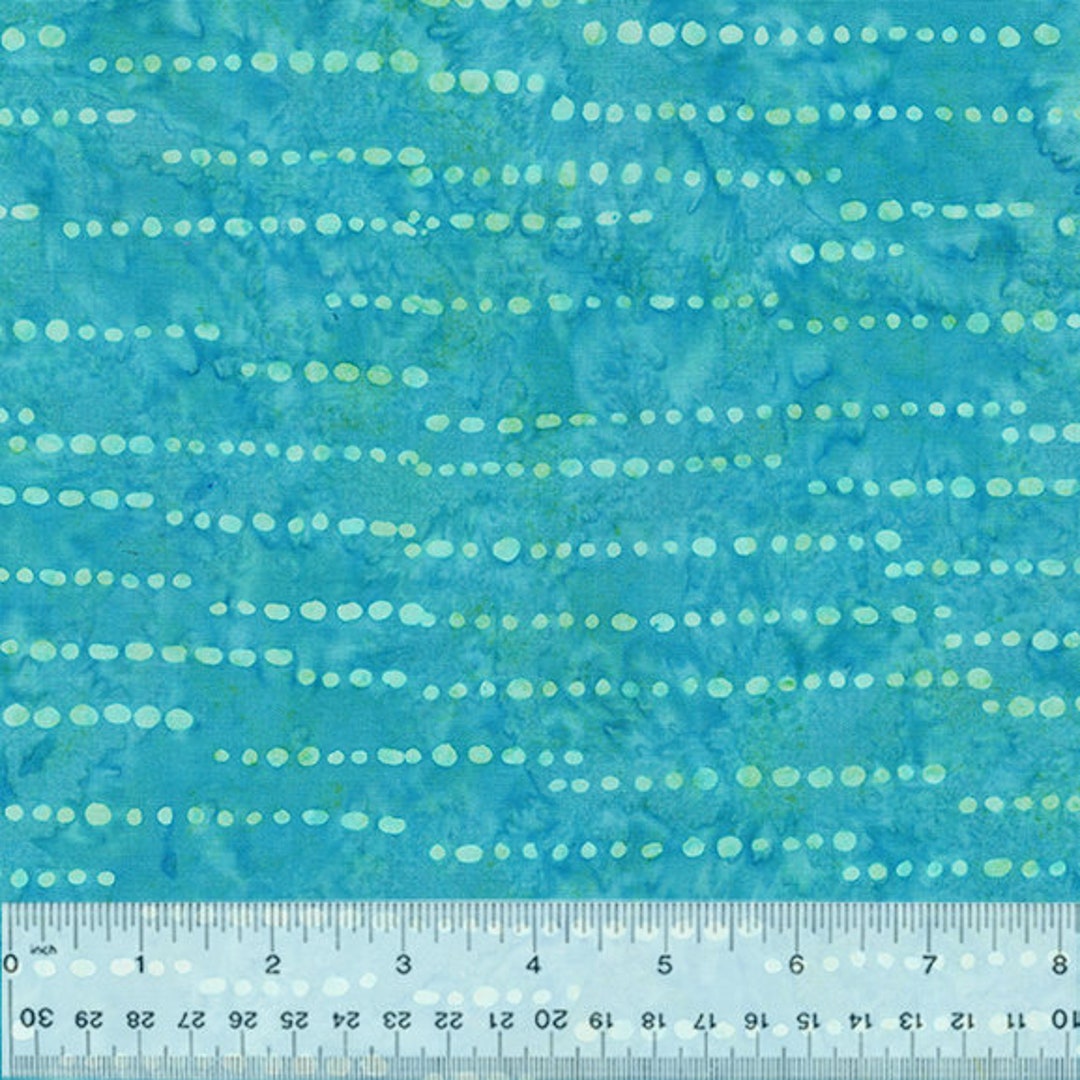 Batik Fabric - Dotted Line in Sky Blue From the Monet Batiks Collection ...