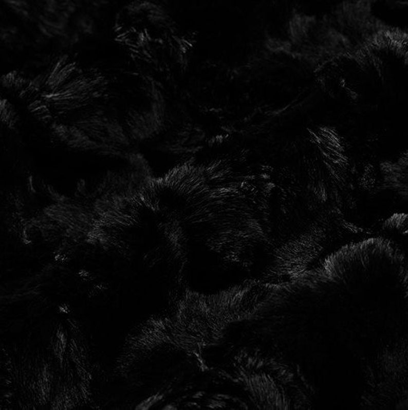 Luxe Cuddle® Glacier in Black High Pile Plush MINKY From | Etsy