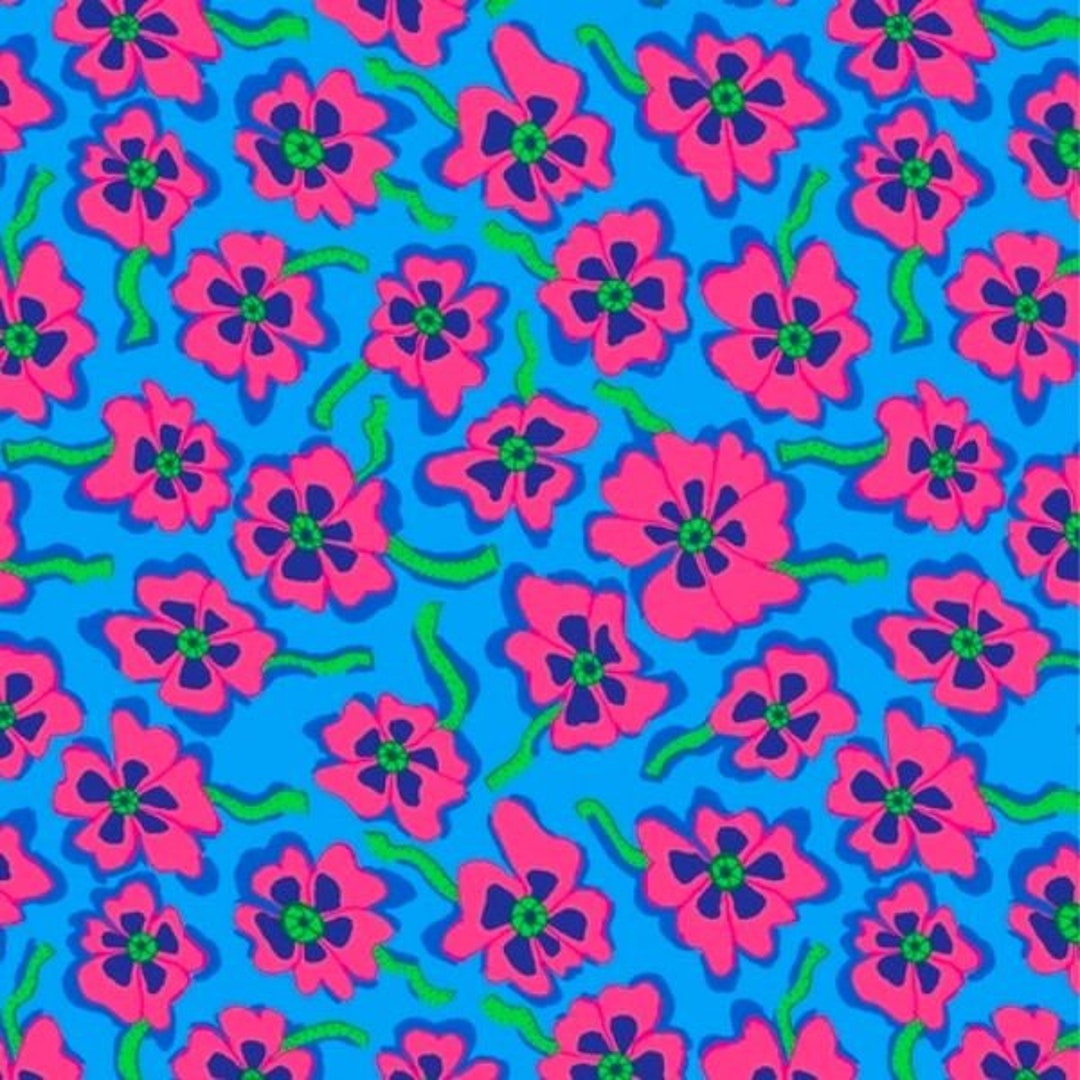 KAFFE FASSETT Camo Flowers in Blue by Brandon Mably for the Kaffe ...