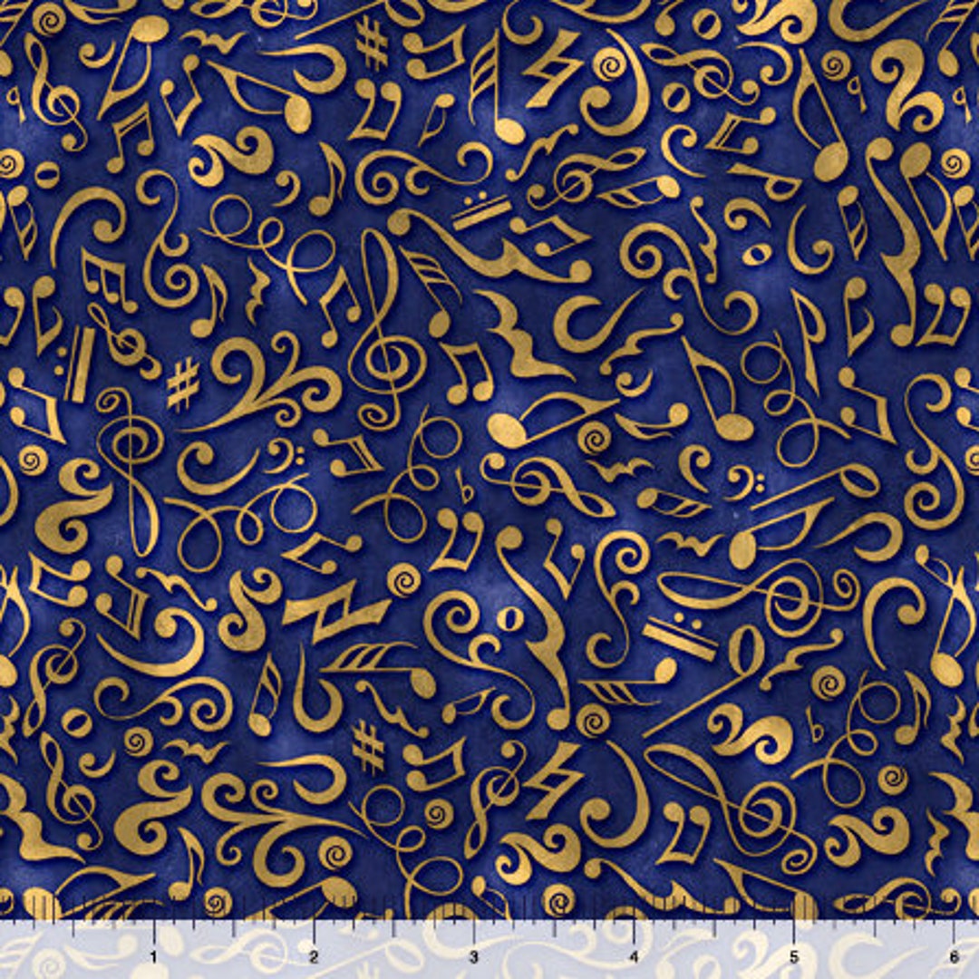 Music Notes in Blue From Tiny Tunes Collection by QT Fabric Band ...