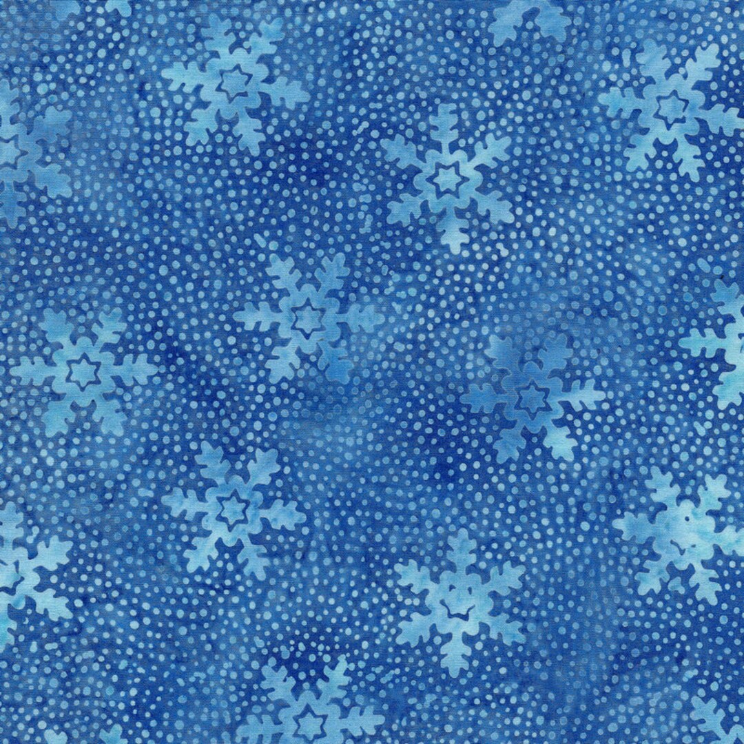 BATIK FABRIC - Snowflake in Bluebird From Glacier Bay Collection by ...