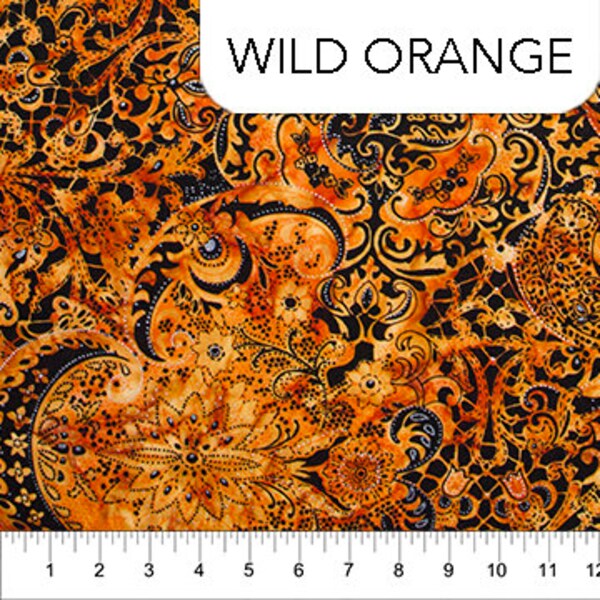 Orange Floral Fabric - Etsy