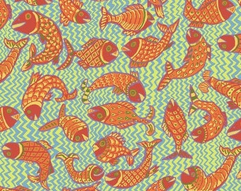 Kaffe Fish Fabric - Etsy