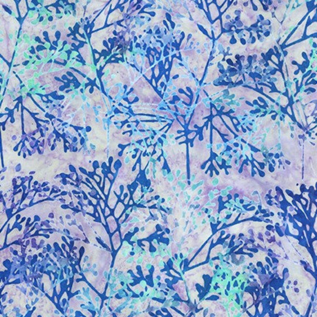 Batik Fabric- Lilac Blue Branches From Artisan Batiks: Watercolor ...