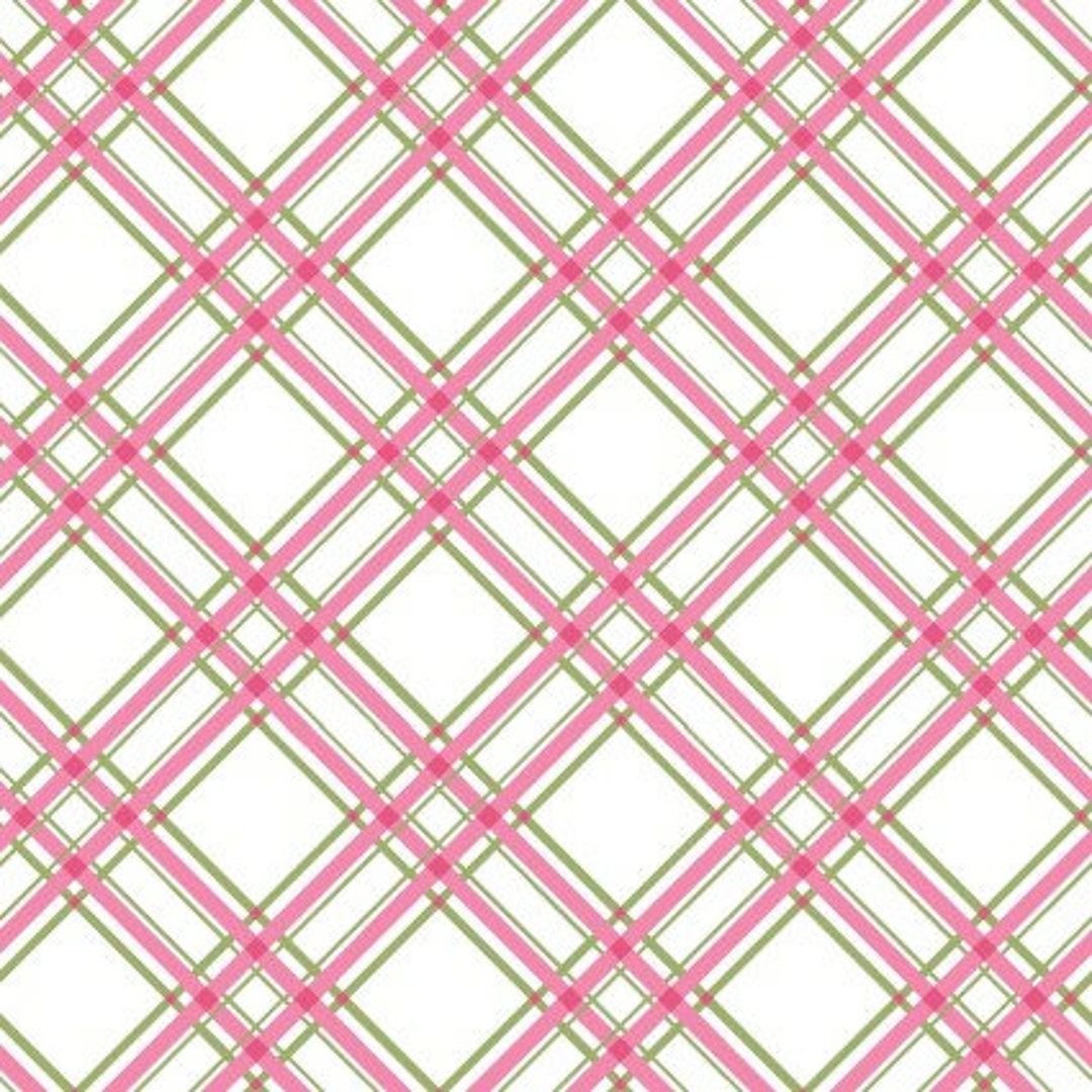 Diagonal Plaid Pink and Green From Kimberbell Basics Collection for ...