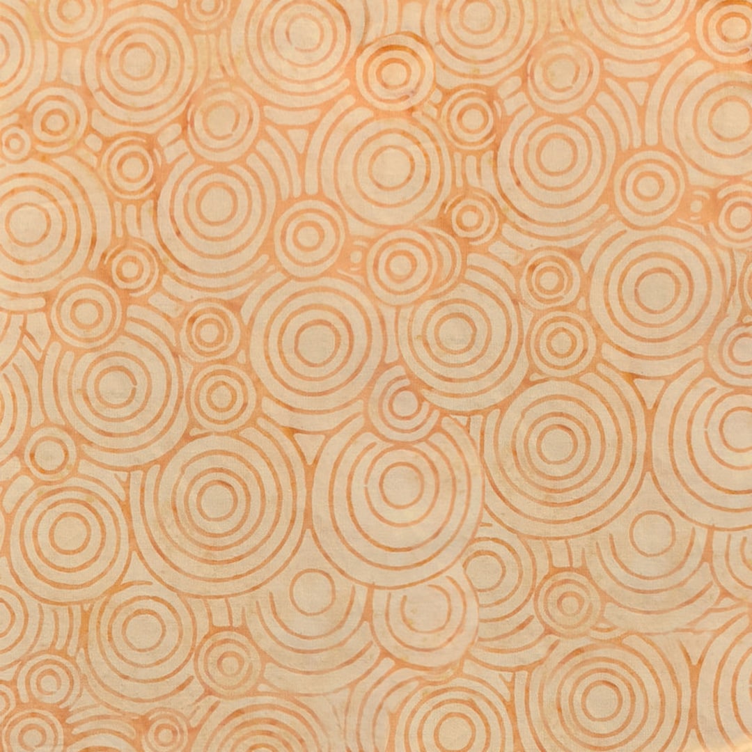BATIK FABRIC - Concentric Circles in Cantaloupe From Contempo ...