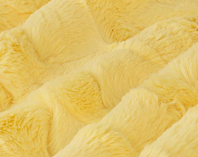 Luxe Cuddle Hide in Banana Yellow MINKY Fabric From Shannon Fabrics - Etsy