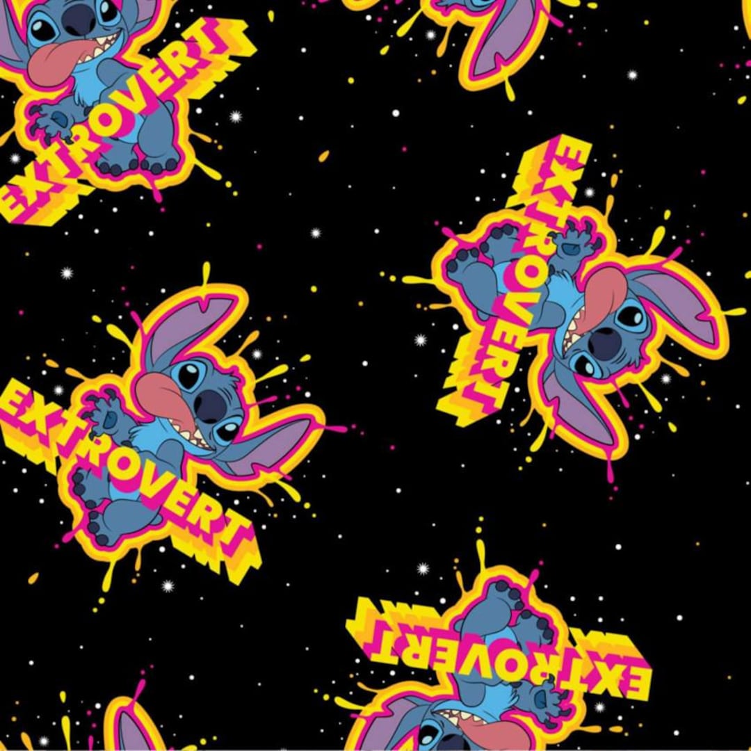 END OF BOLT - 1 Yard (36" X 58") - Lilo & Stitch "extrovert" Fleece ...