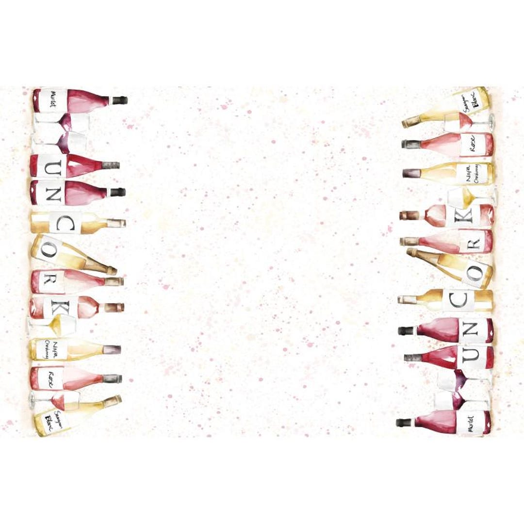 Double Border Wine Bottles in White From the Pop the Cork! Collection ...