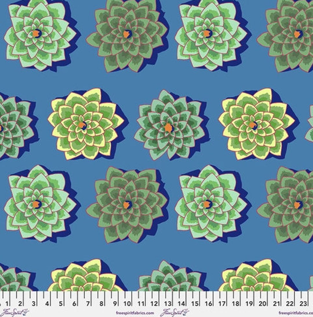 Kaffe Fassett Fabric by the Yard- Shadow Flower in Teal From Kaffe ...