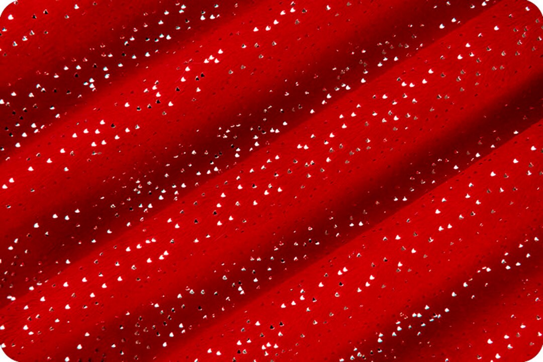 MINKY Sparkle Cuddle® Glitter in Scarlet Red With Silver Shimmer Plush ...