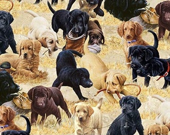 Scruffy Black Labrador Retriever Portrait Fabric Panel - Etsy