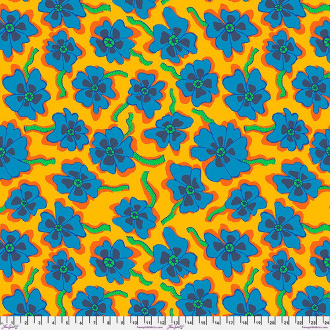 KAFFE FASSETT Camo Flowers in Yellow by Brandon Mably for the Kaffe ...