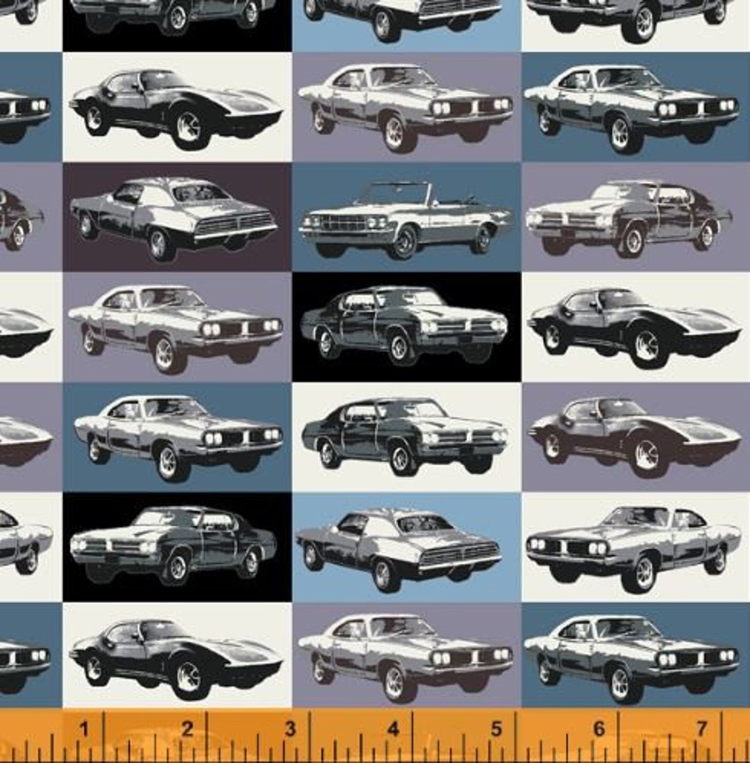 Main Vintage Cars Gridlock in Blue From American Muscle - Etsy