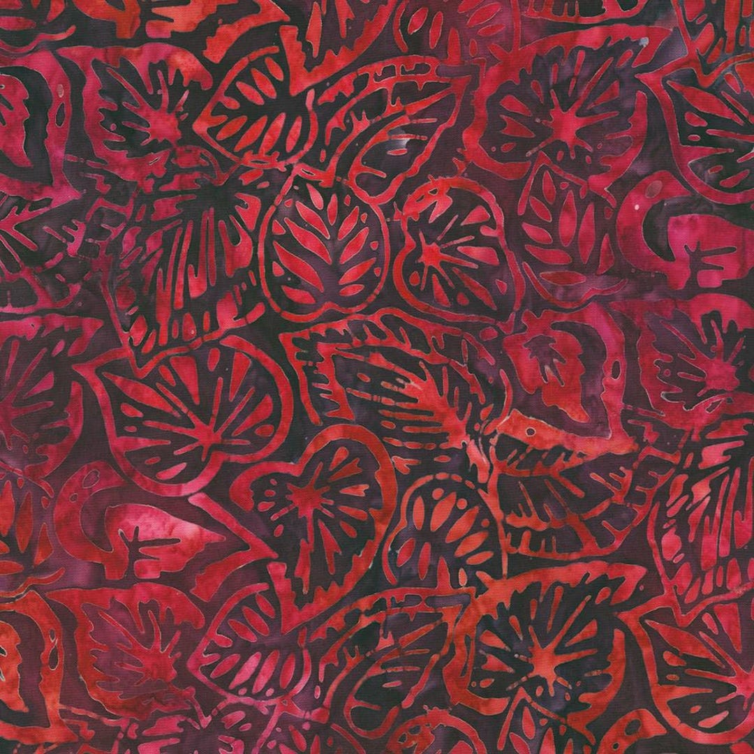 Batik Merlot Red Packed Palm Leaves From the Artisan Batiks Tropical ...