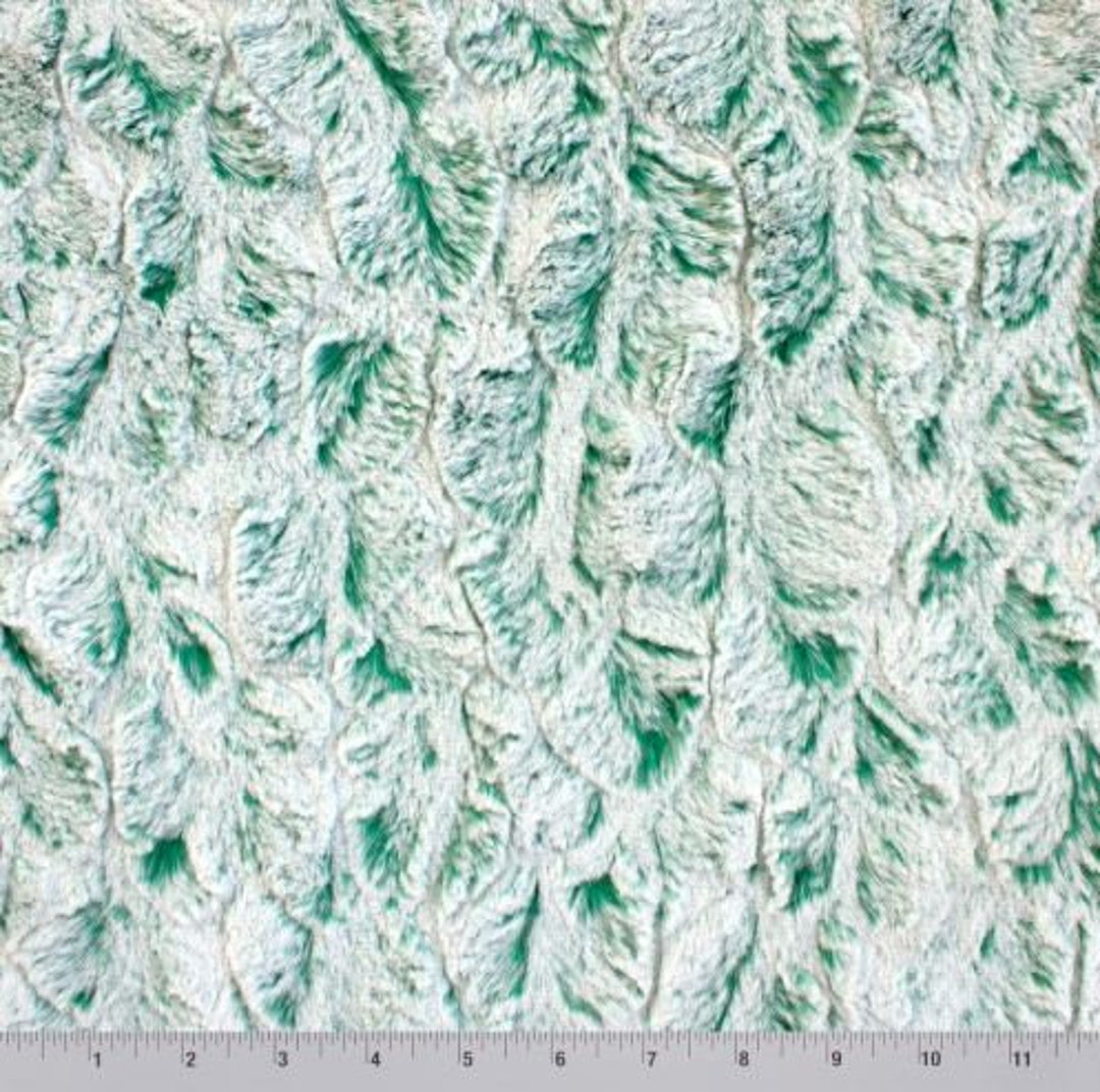 Fat Half ONLY 30 X 36 Frosted Bella Snuggle® in Leaf Green Furry MINKY ...