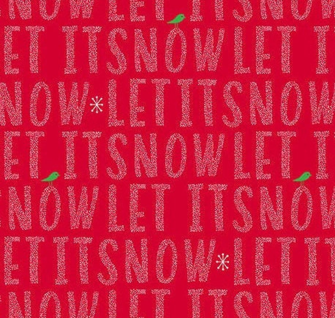 Let It Snow in Red From Northern Lights Collection by Andover - Etsy