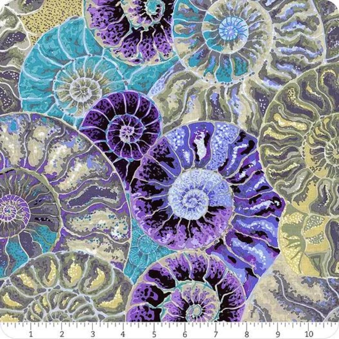 Kaffe Fassett Fabric by the Yard- Ammonites BLUE From Kaffe Fassett ...