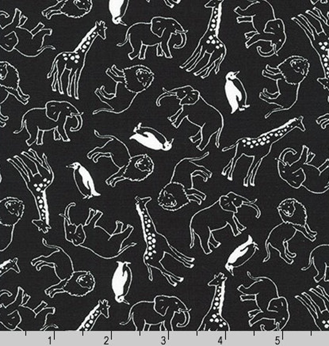 Animal Toss in Black & White From Animal Collection Collection - Etsy