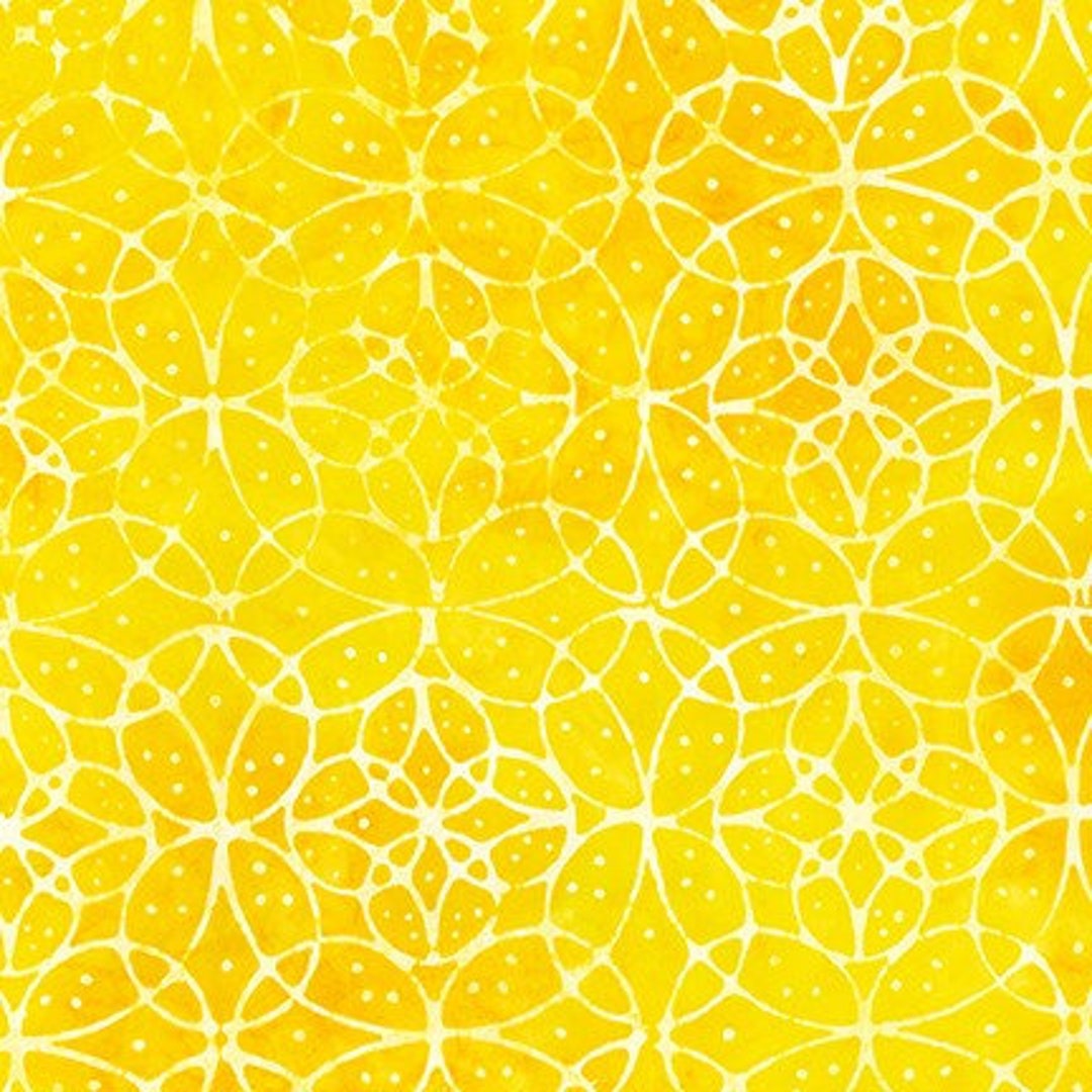 Batik Fabric- Orbit in Bright Yellow by Lunn Studios From Artisan ...
