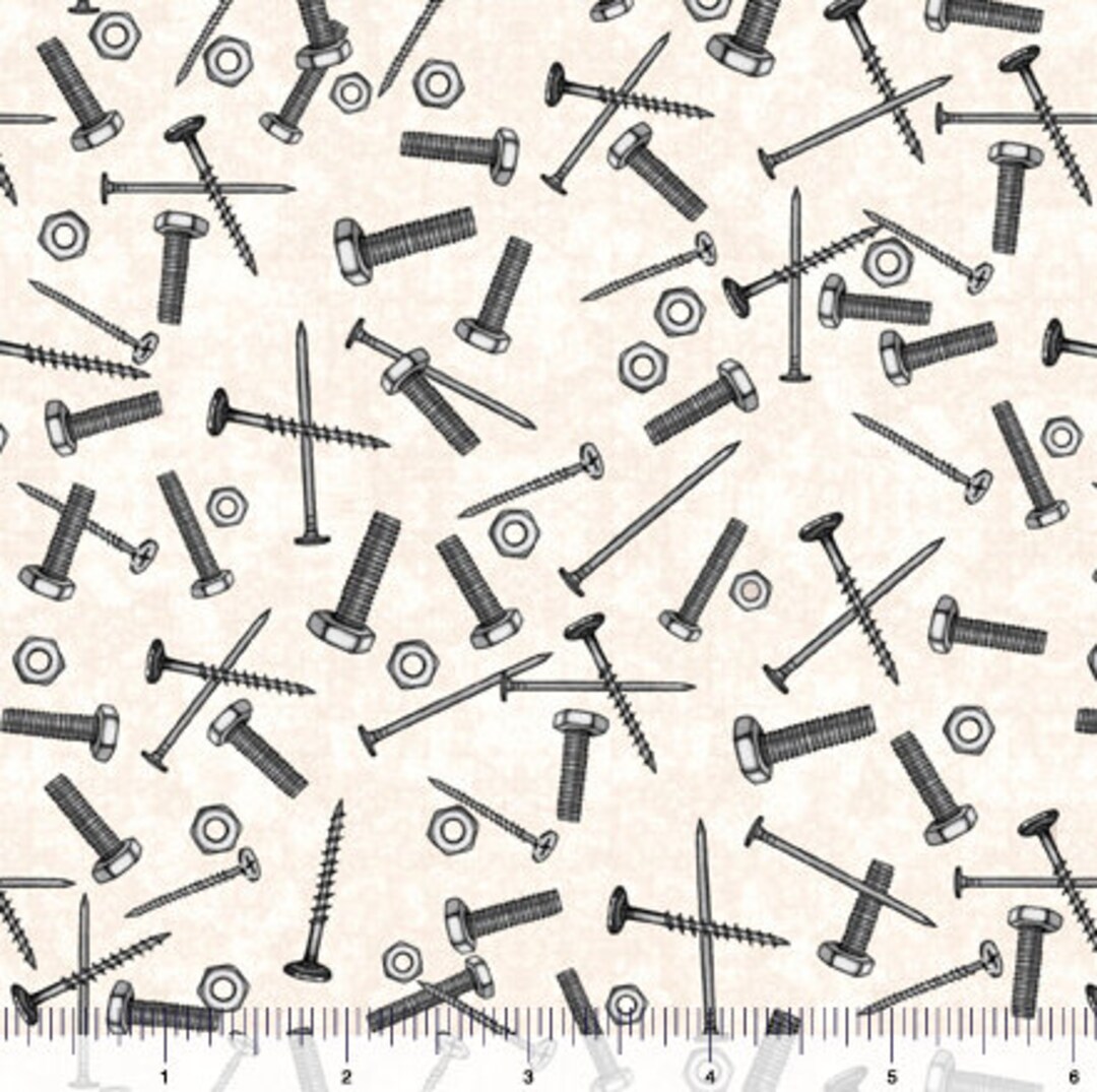 Nails & Screws in Natural From A Little Handy Collection by QT Fabrics ...