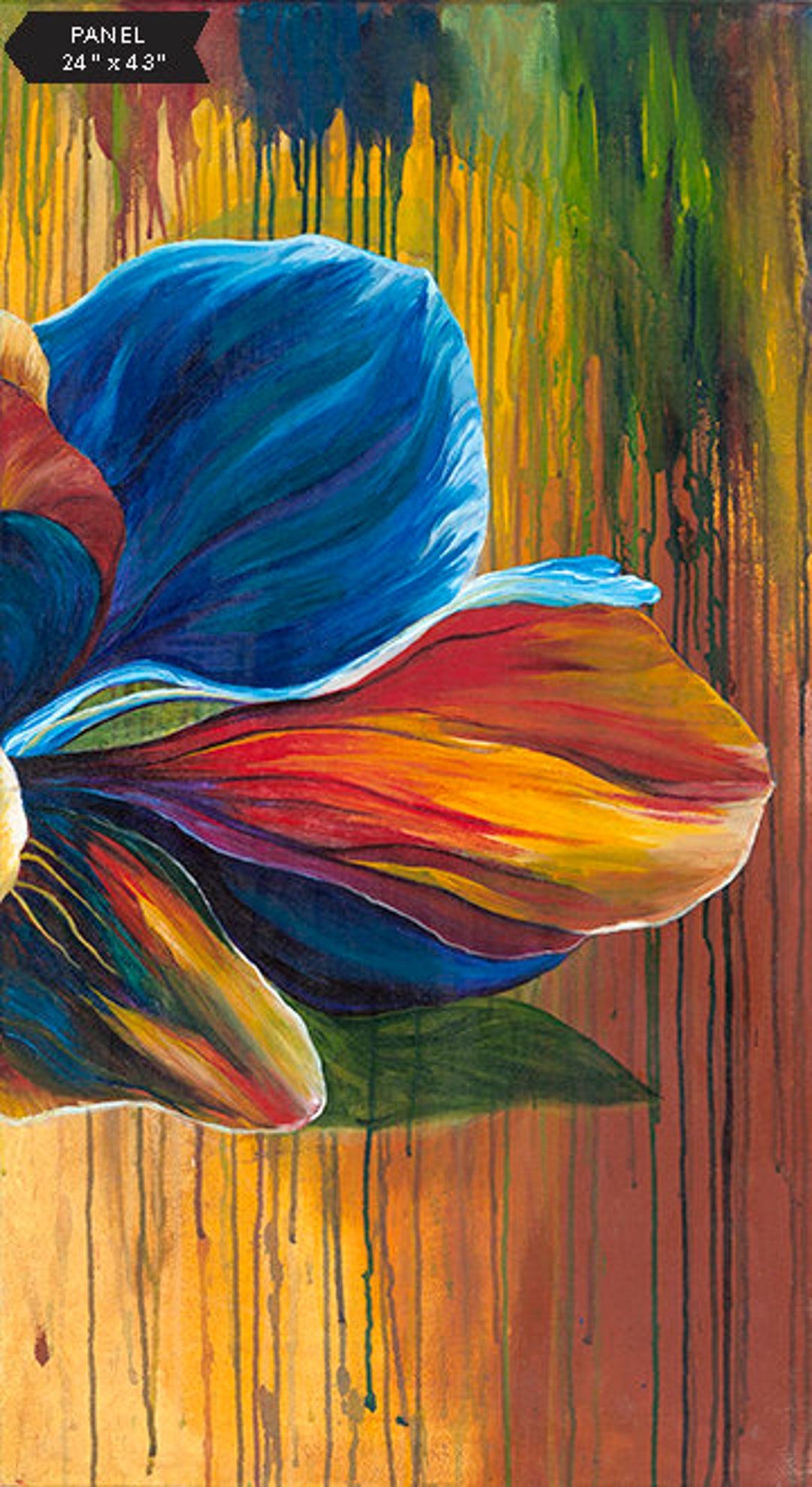 Artistic Abstract Flower B FABRIC PANEL (approx 24"x44") From ...