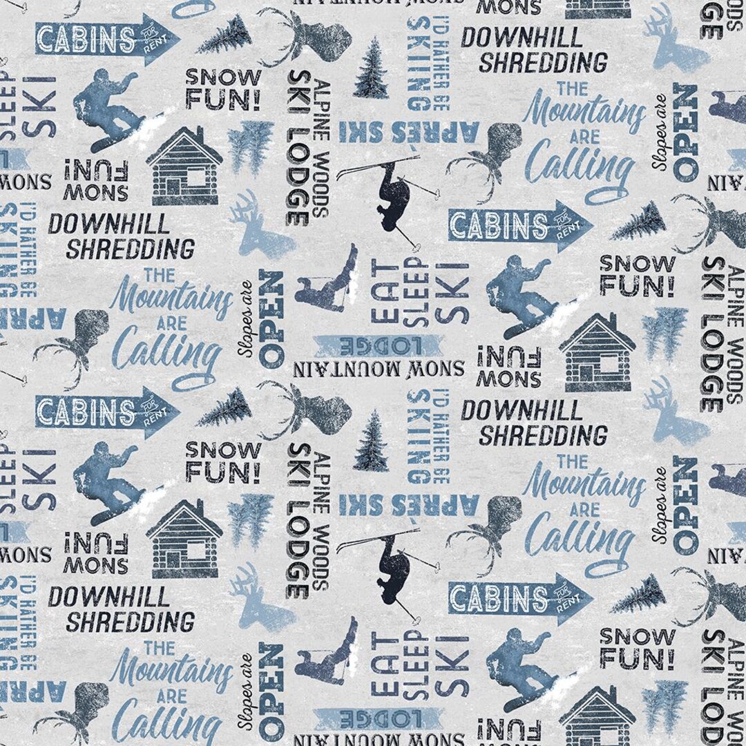 FLANNEL - Words in Light Denim From the Snow Mountain Collection by Dan ...