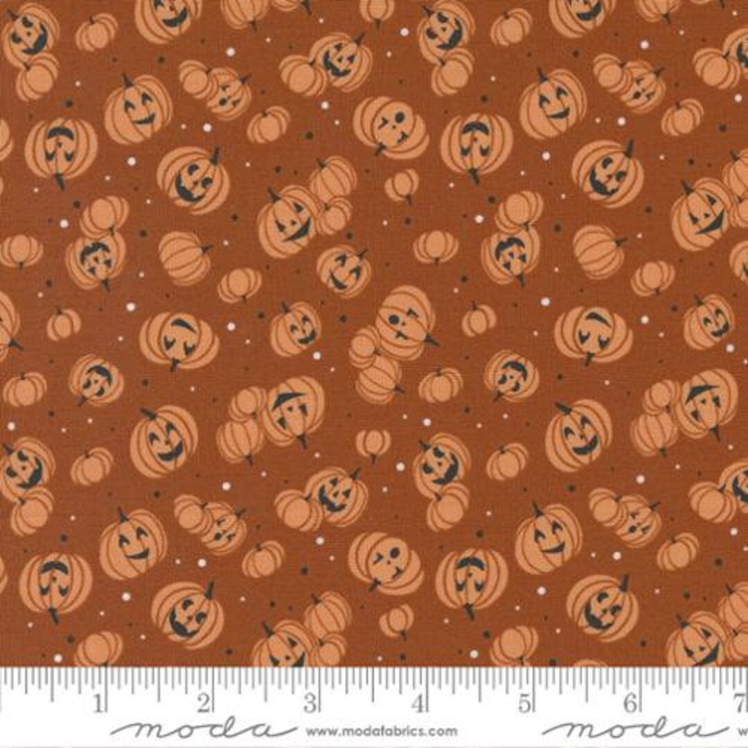 Bootiful Grins in Pumpkin From Spellbound Collection for Moda Fabric - 100% Quilt Shop Cotton - Etsy