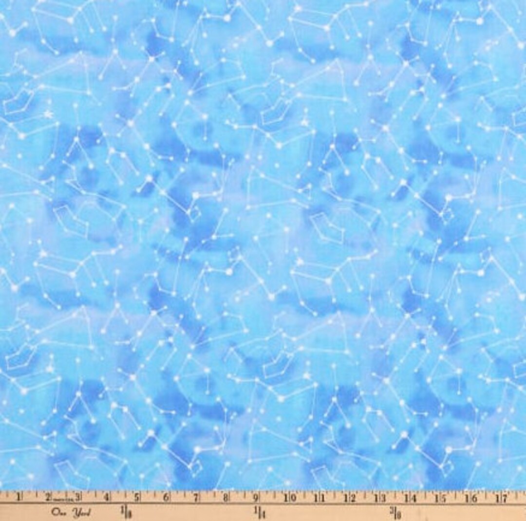 Glitter Fabric- Star Constellations in Sky From Starlight Collection by ...