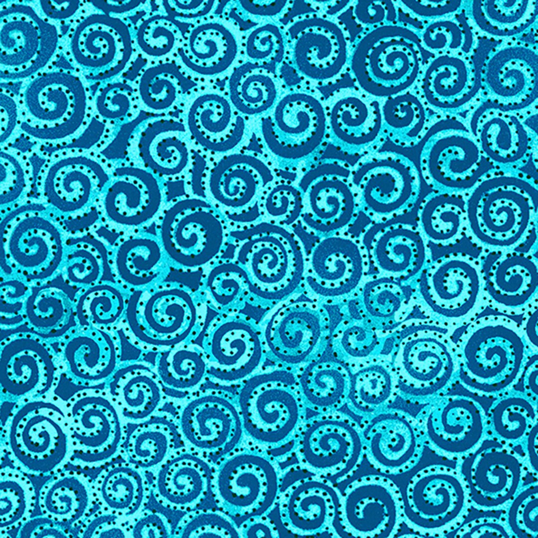 Basic Swirl in Aqua by Laurel Burch for Clothworks - Etsy