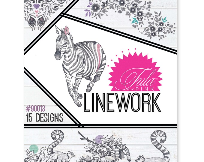 Embroidery USB - Lineworks From Tula Pink by Scissortail Stitches - 15 Designs - Etsy
