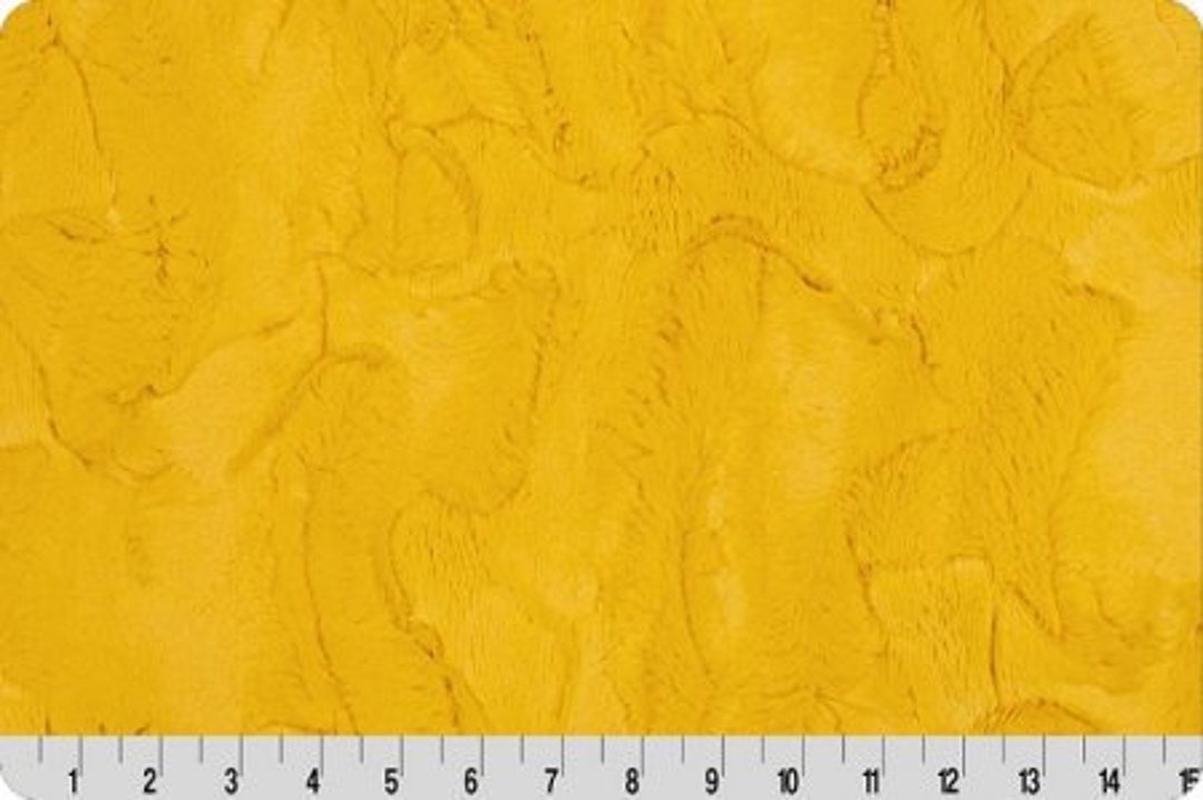 Luxe Cuddle® Hide in Sun Yellow MINKY Plush Fur Fabric From Shannon ...
