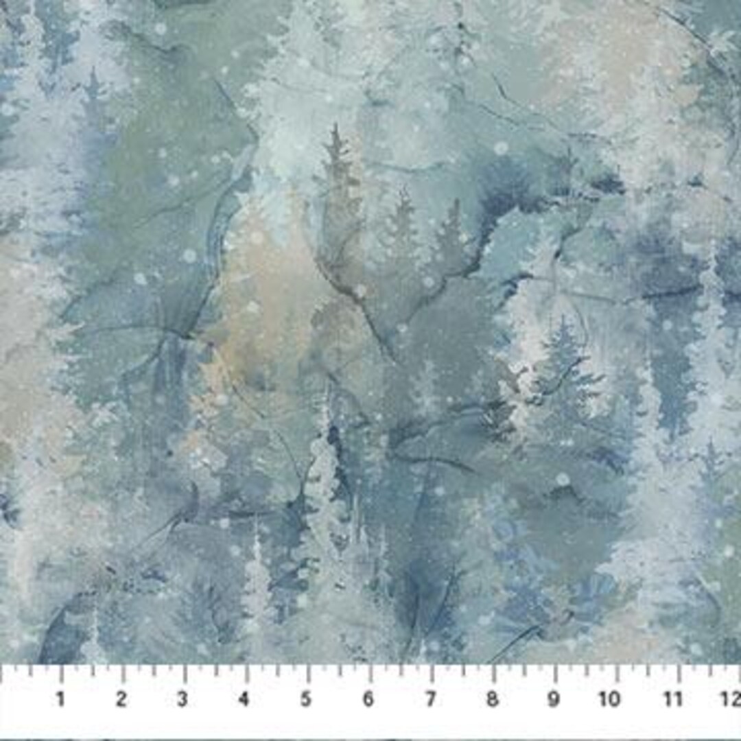 Faded Trees in Light Blue From the Highland View Collection by Deborah ...