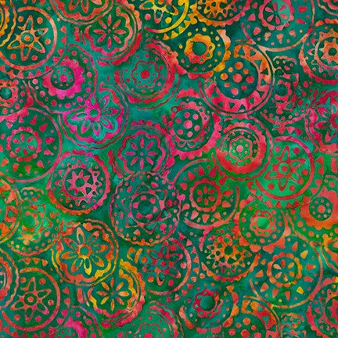 Batik Fabric- Mandalas in Bright Multi by Lunn Studios From Artisan ...