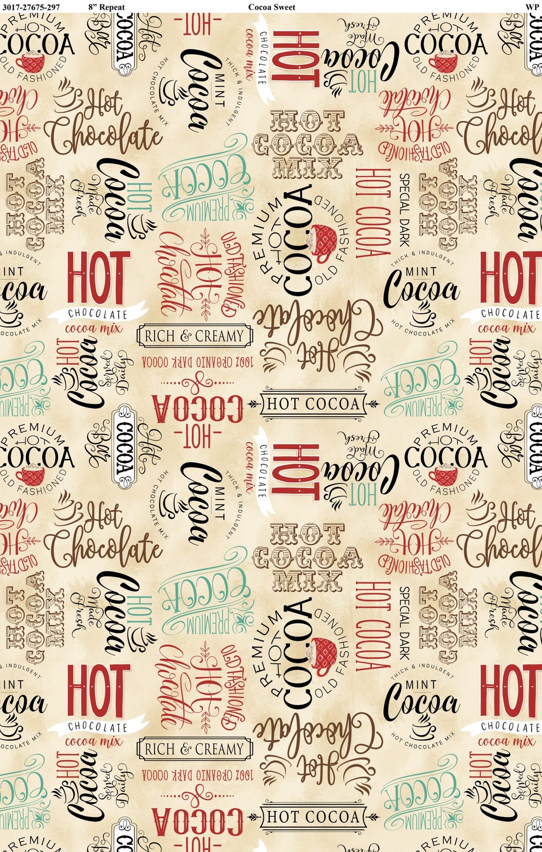 Hot Chocolate Words on Ivory From the Cocoa Sweet Collection by ...