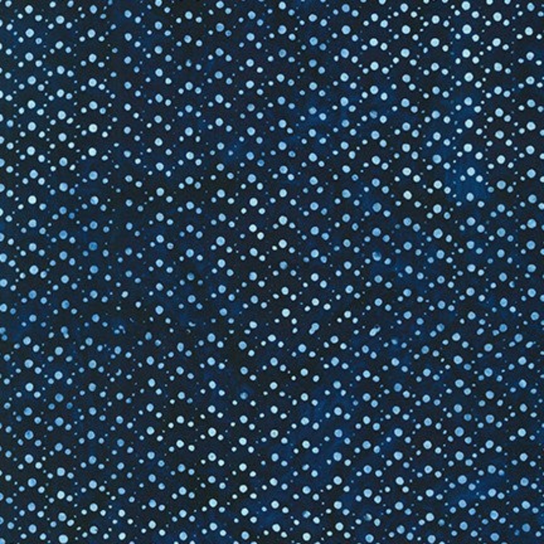 Batik Fabric- Multi Dots in Navy Blue by Lunn Studios From Artisan ...