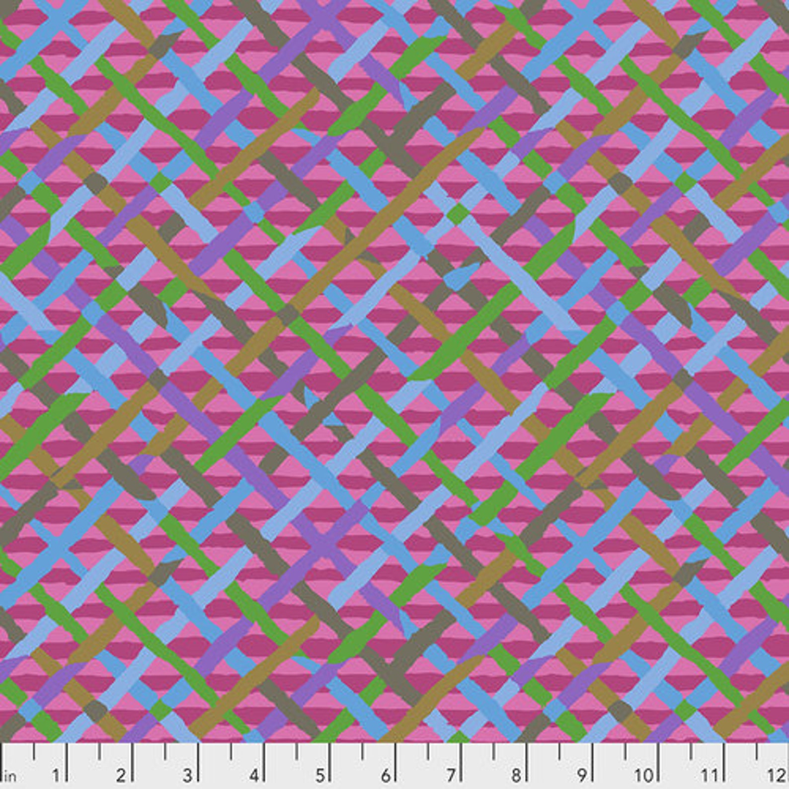 Kaffe Fassett Fabric by the Yard Mad Plaid in Fuchsia From | Etsy