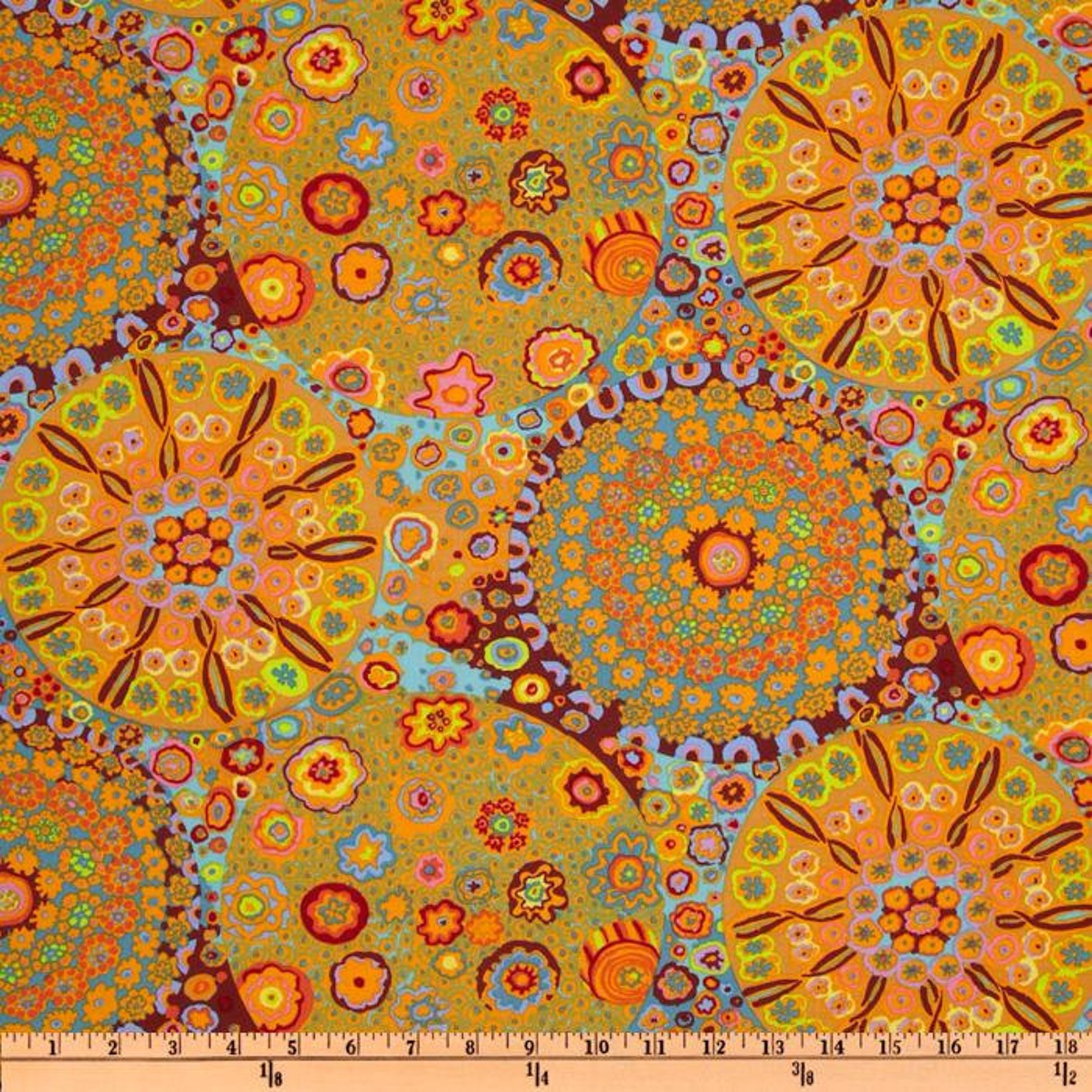 Kaffe Fassett Fabric by the Yard- Millefiore in Orange From Kaffe ...