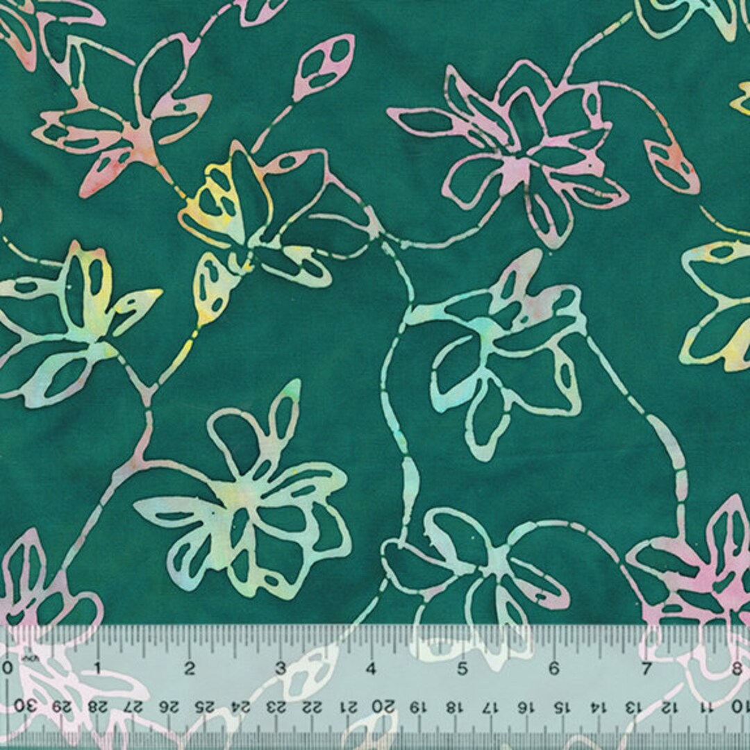Lotus in Dark Teal Batik From Adore Batik Collection by Anthology ...