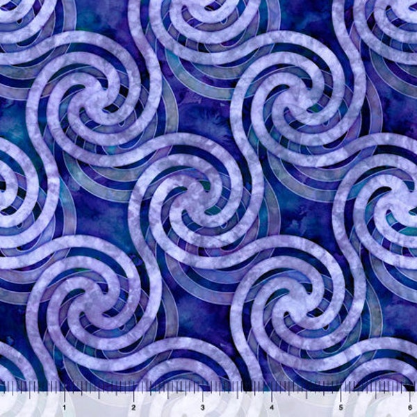 Blue Swirl Fabric - Etsy