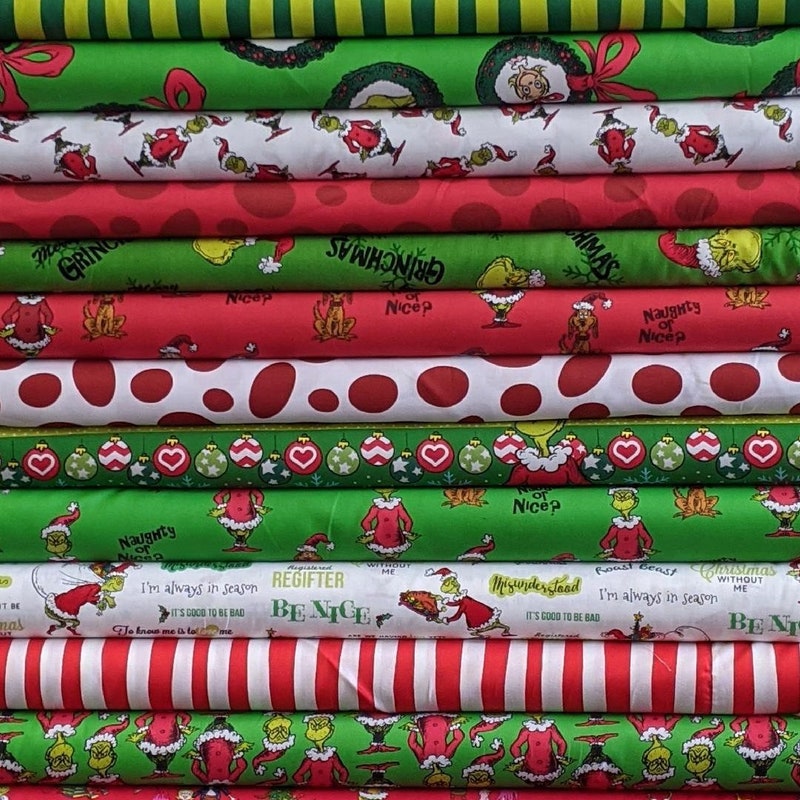Grinch Fabric by the Yard - Etsy