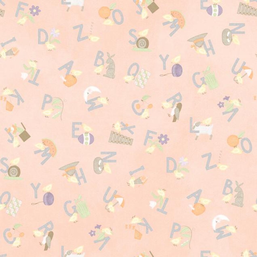 FLANNEL - Alphabet Toss in Peach From the Little Chicks Collection by ...