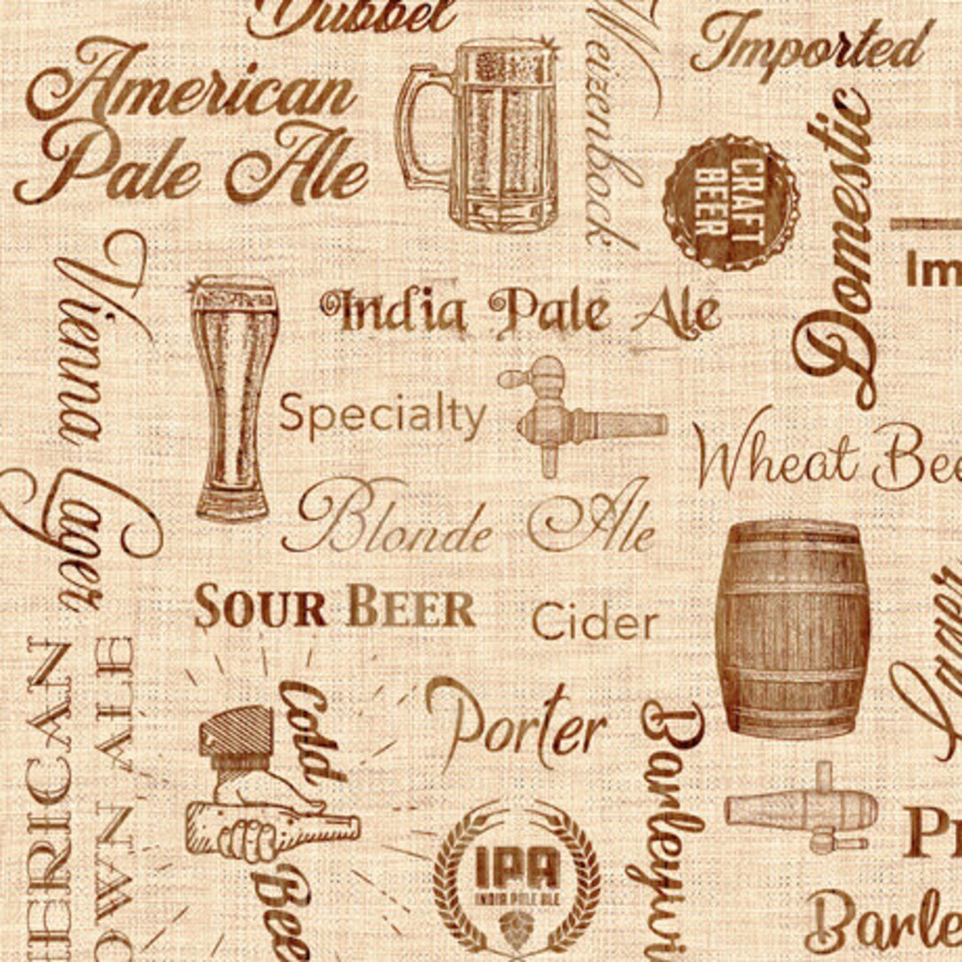 Craft Beer Text Words in Sepia From on Tap Collection by Dan Morris for ...