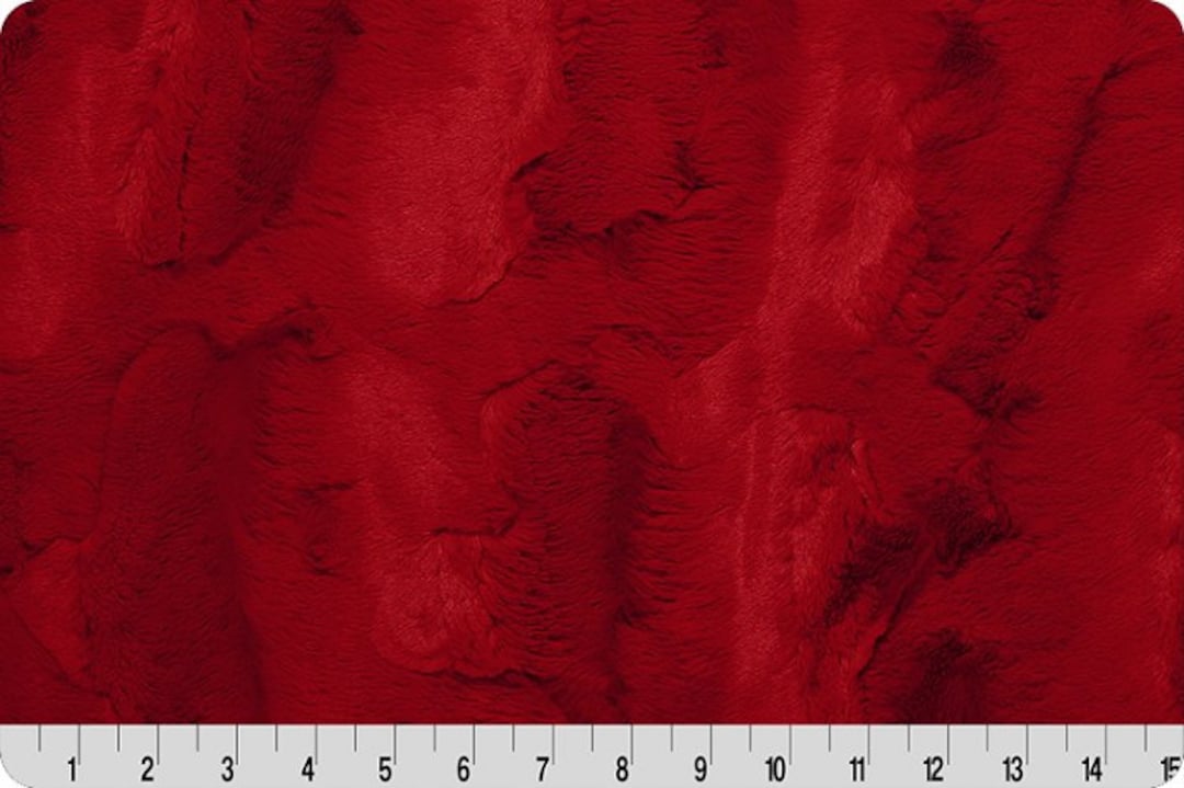 Minky - Luxe Cuddle® Mirage EXTRA WIDE 80" in Cardinal Red Furry Fabric ...