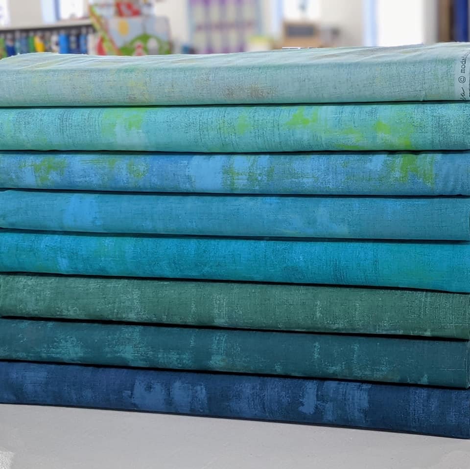 Grunge in Lagoon FABRIC BUNDLE SET From Moda - 8 Fabrics Total- 100% ...