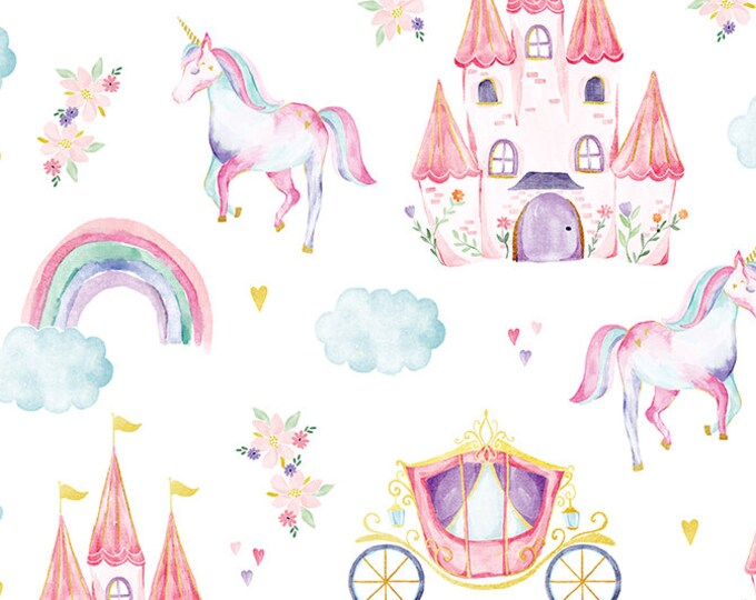Fairy Tale Princess Castle Unicorn Digital Cuddle® Minky From Shannon ...
