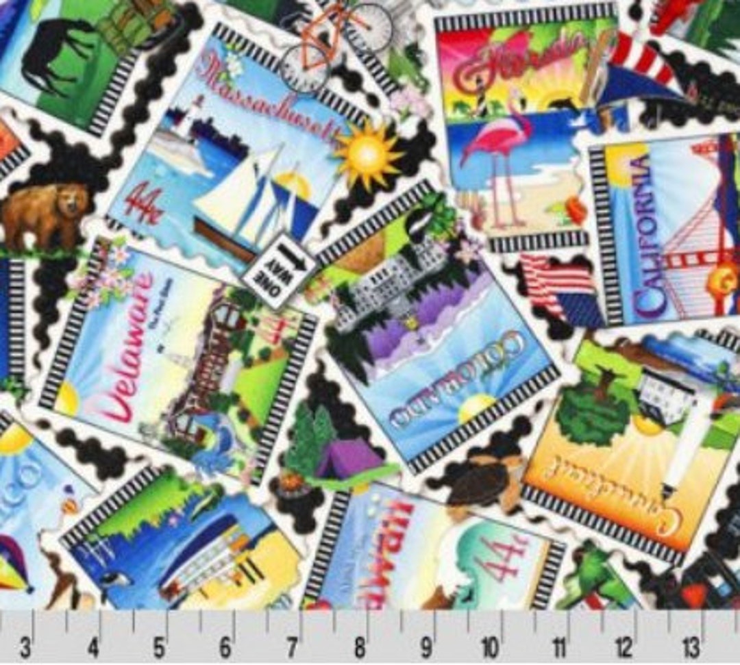 Fat Half ONLY 30 X 36 Where Ya' Been Stamps Digital Cuddle® USA MINKY ...