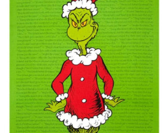 The Grinch Panel in Green From Dr Seuss's How the Grinch Stole ...
