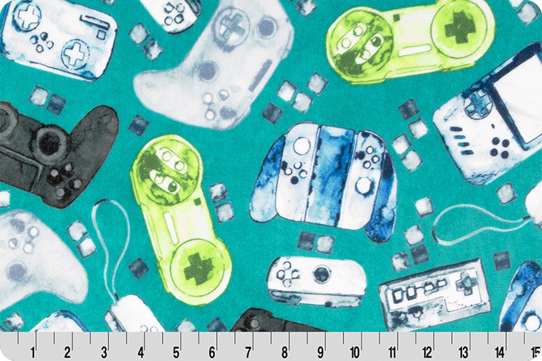 Gamer Digital Cuddle® in Teal Green by Shannon Fabrics - 2.5mm Pile ...